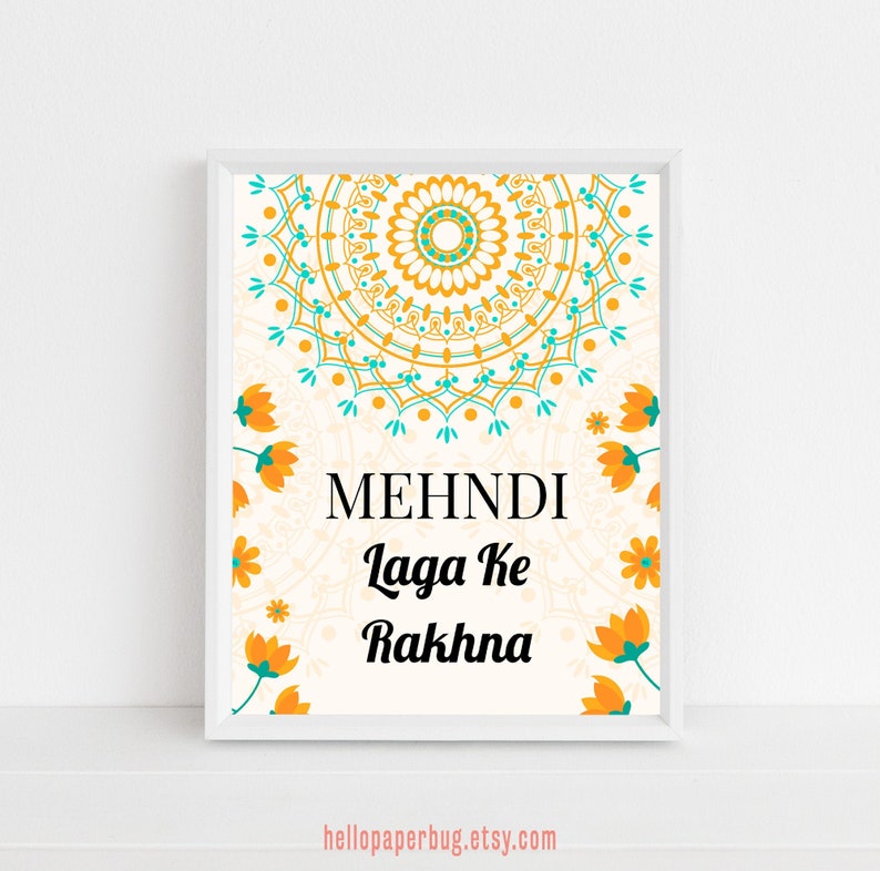 Mehndi Sign Hindu Wedding Sign Indian Bridal Shower Henna | Etsy