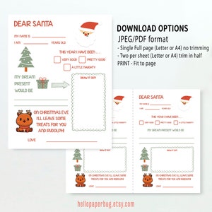 Kids Letter to Santa, Christmas Wish List, Activities Printables, Fill ...