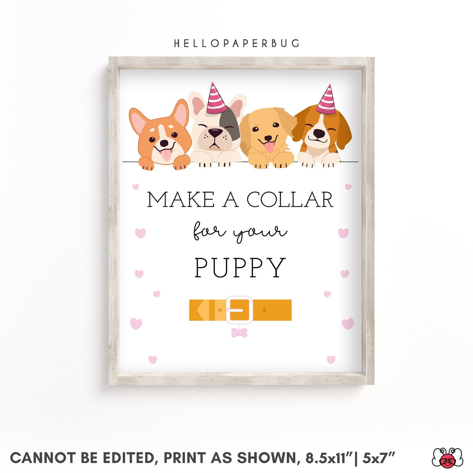 Make A Collar Sign Puppy Pawty Signs Dog Adoption Birthday - Etsy