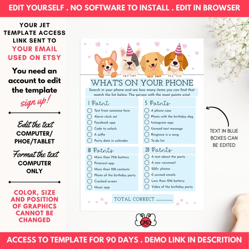 Editable Puppy Party Games Printable Dog Birthday Games - Etsy