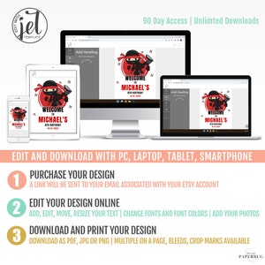 Ninja Birthday Party Welcome Sign, Karate Martial Arts Birthday Poster ...