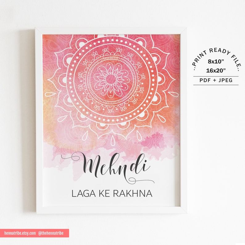 Mehndi Sign Hindu Wedding Sign Indian Bridal Shower Henna - Etsy