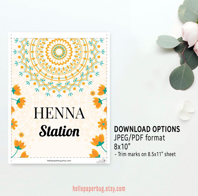 Hindu Wedding Signs Mehndi Sign Printable Henna Sign Henna - Etsy