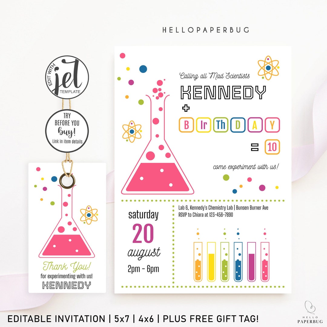 Mad Scientist Invitations Science Party Invitation Science - Etsy