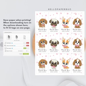 Puppy Favour Tags, Dog Birthday Favor, Lets Pawty Gift Tag, Adopt A ...