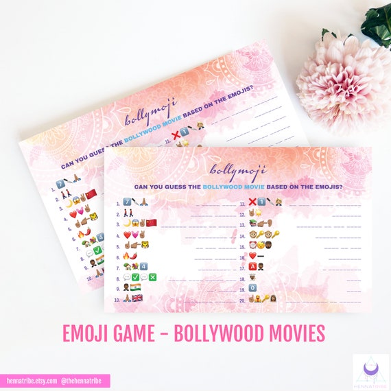 BollyMoji, Guess The Bollywood Movie Game, Indian Bridal Shower Game ...