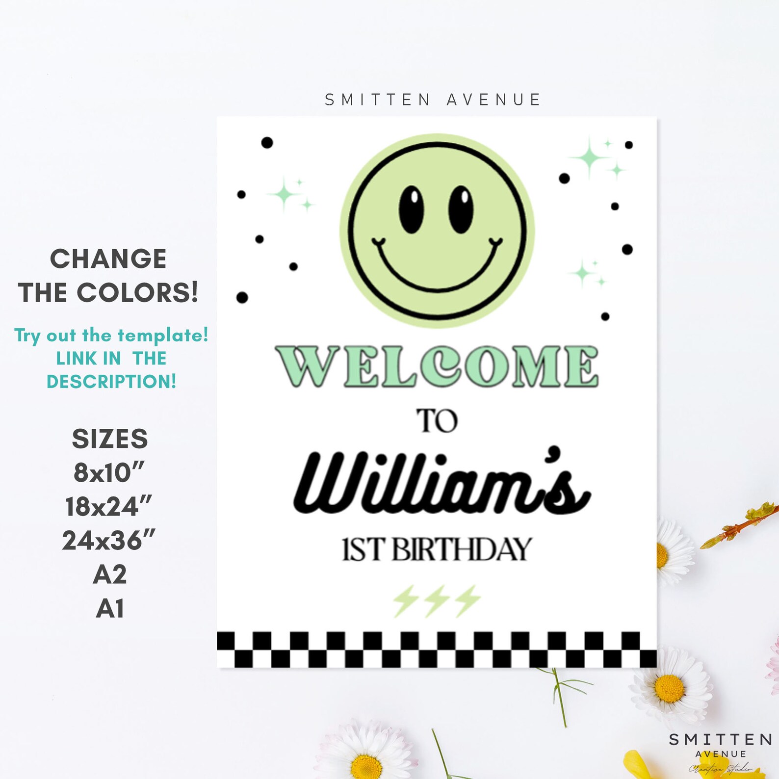 One Happy Dude Welcome Sign 1st Birthday Sign Printable Party Sign ...
