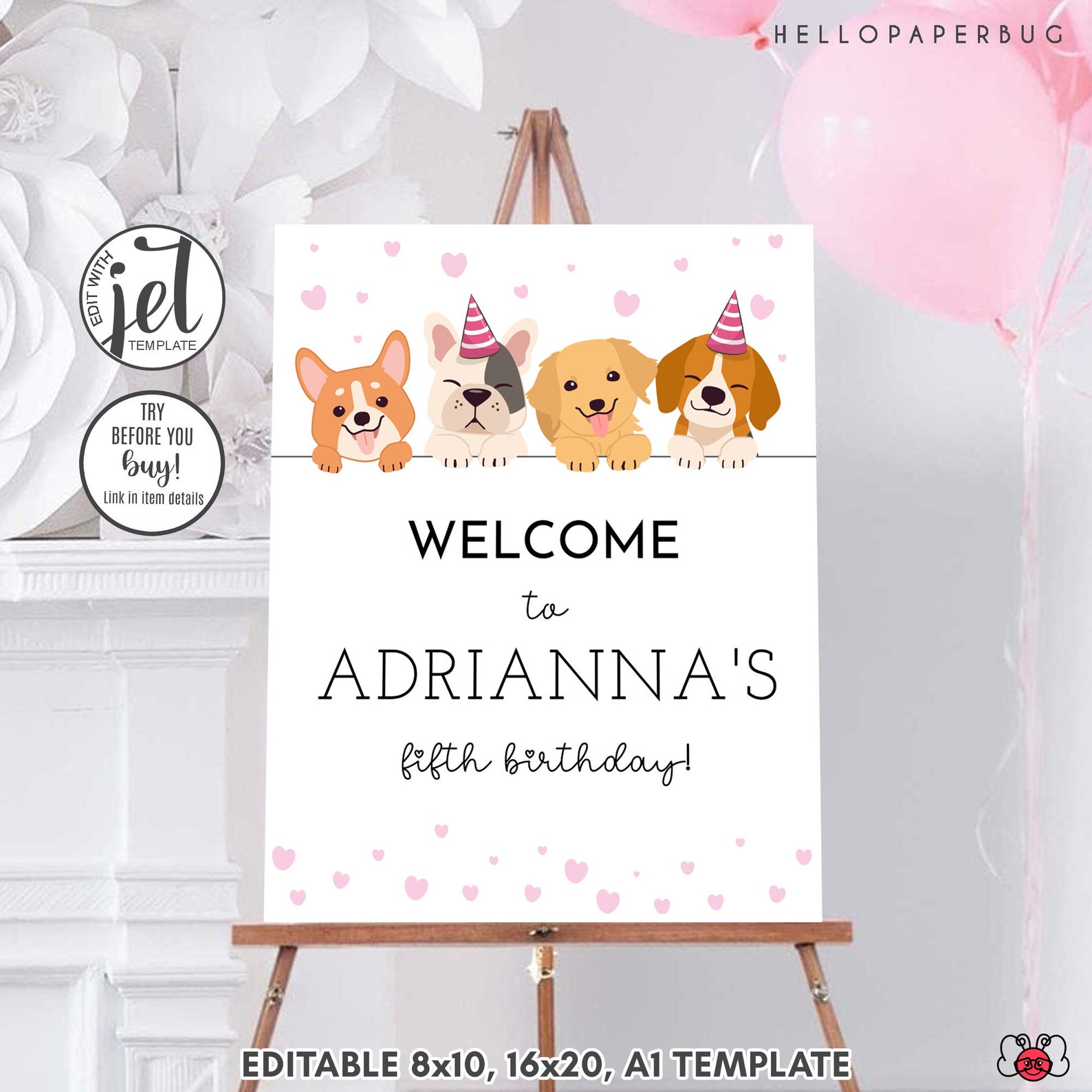 Lets Pawty Welcome Sign Puppy Party Sign Dog Birthday Decor - Etsy