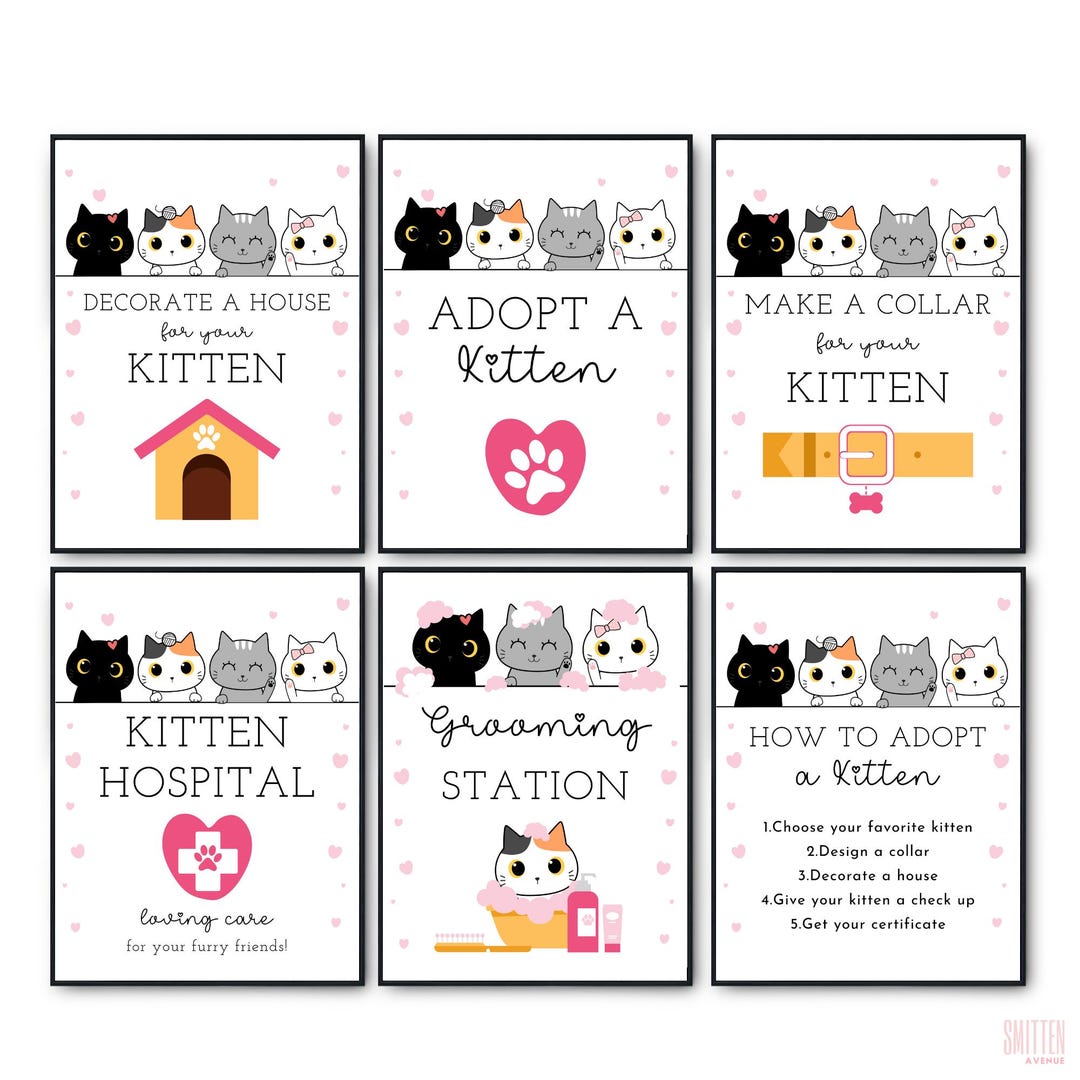 Cat Party Games Adopt a Kitten Party Kitty Adoption Birthday Party Cat ...