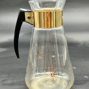 Vtg Mid Century Modern Corning Ware Gold Atomic Starburst Star Coffee ...