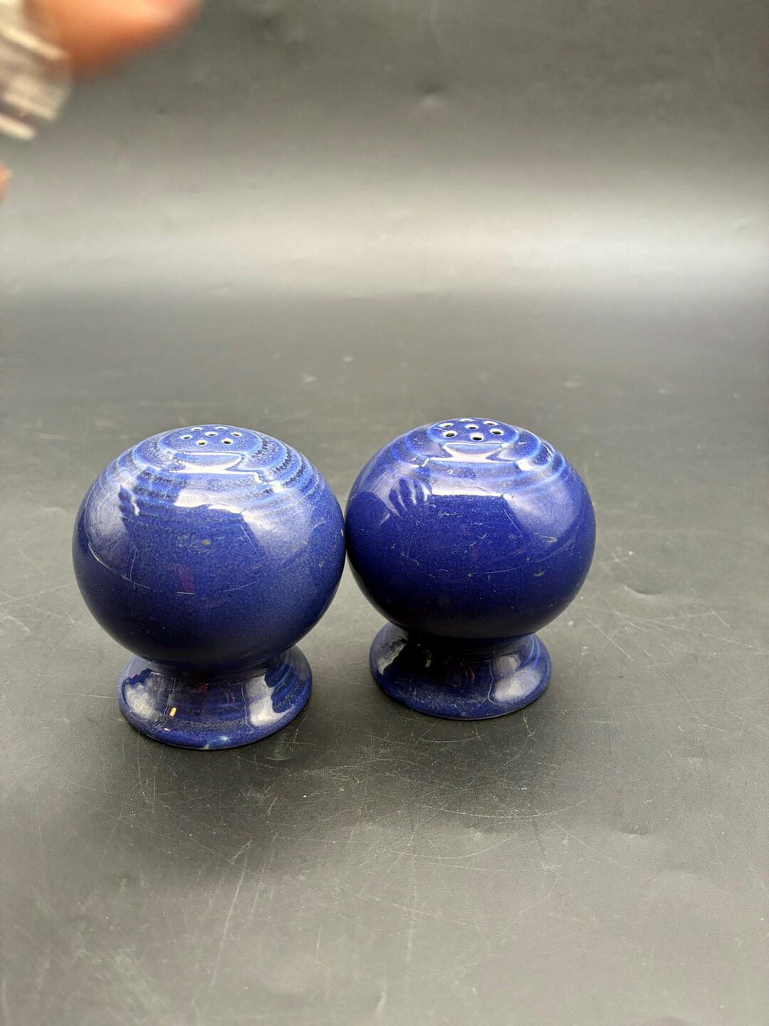 Vintage Fiesta Fiestaware Salt and Pepper Shakers Cobalt Blue Homer ...