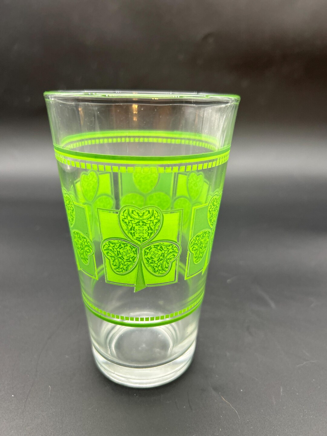 Vintage Libbey Water Glass Tumbler St Patrick's Day Pint Glasses Green ...