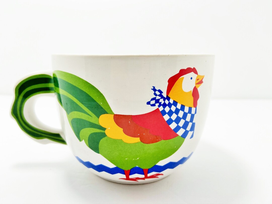 Vintage Rooster Mug F.T.D Country Kitchen Farm Theme Rustic Shabby Chic ...