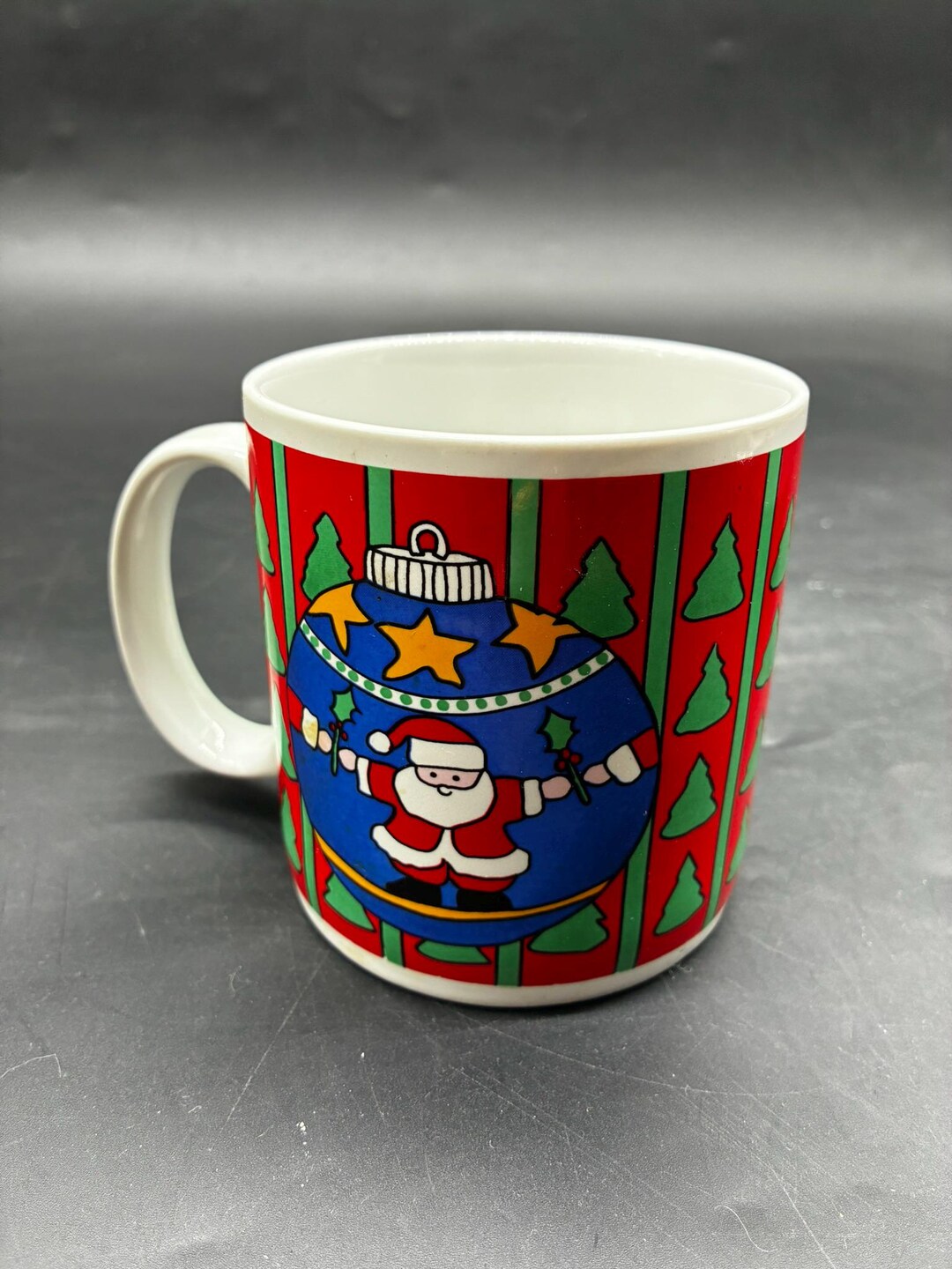 Vintage 1990 Grant Howard Associates Santa Christmas Mug Ceramic Coffee ...
