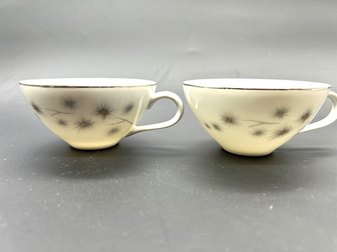 Set of 2 Creative Fine China Platinum Starburst 1014 Teacup - Etsy