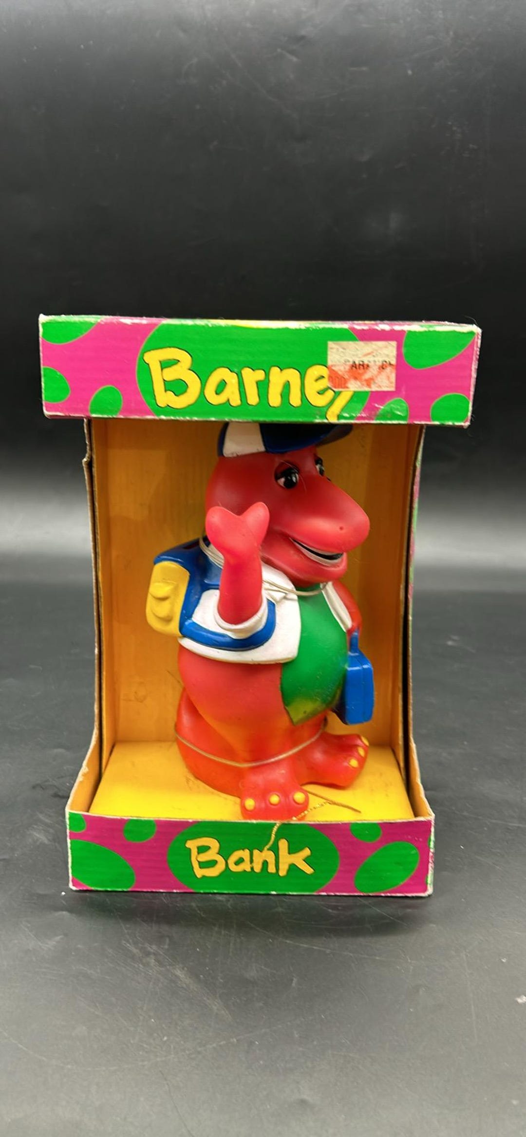 Vintage Barney Bank to School Coin Bank Purple Dinosaur Collectible ...