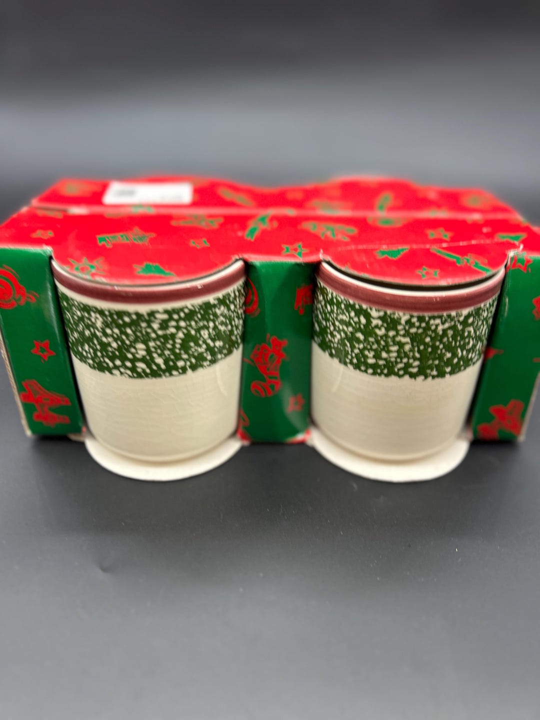 NEW Vintage Red Green Mervyn's Cabin Christmas Mugs Set of Four New in ...