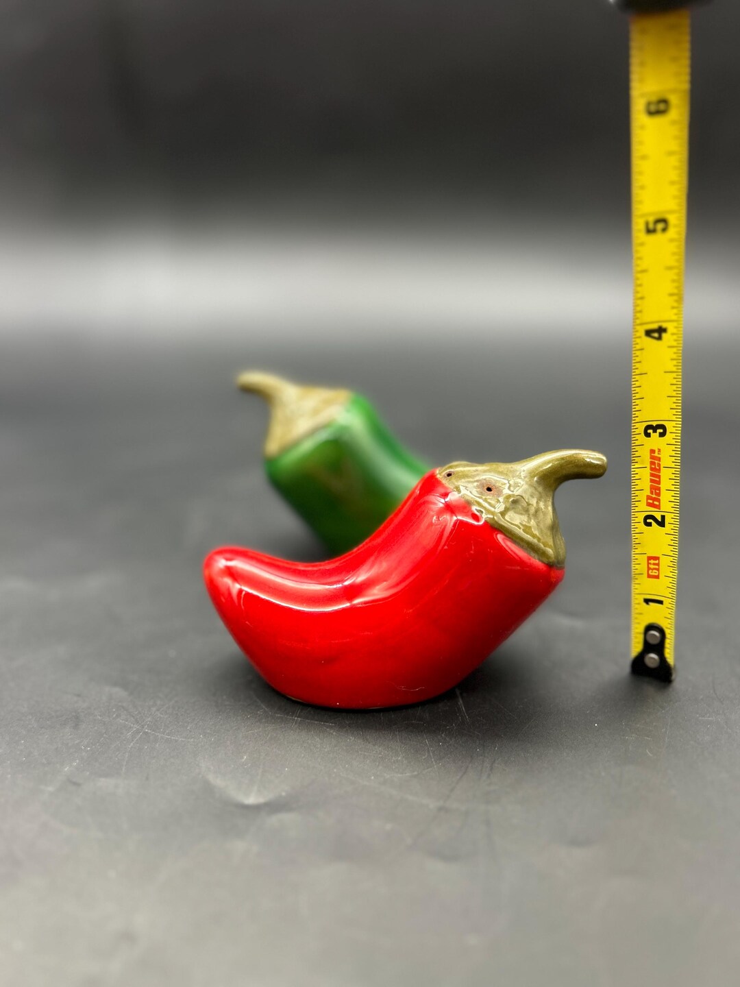 Vintage Red and Green Chili Pepper Salt & Pepper Shakers Ceramic ...