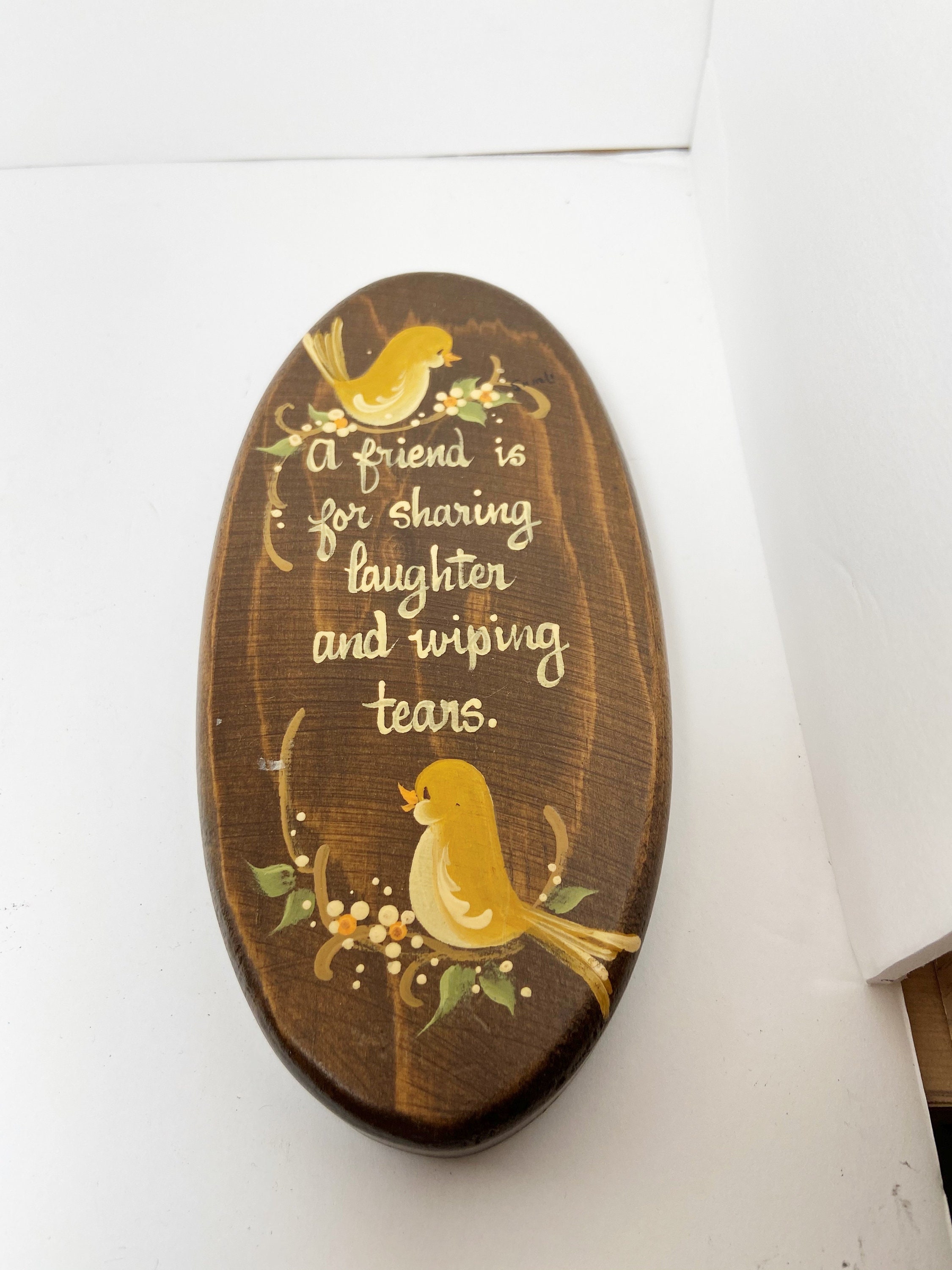 Vintage Wooden Friendship Wall Hanging Plaque Decor Mid Century - Etsy