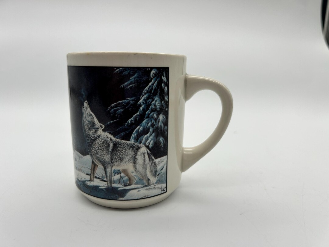 Bergquist Imports Cindy Nelson Design Howling Wolf Mug Coffee Tea Cup ...