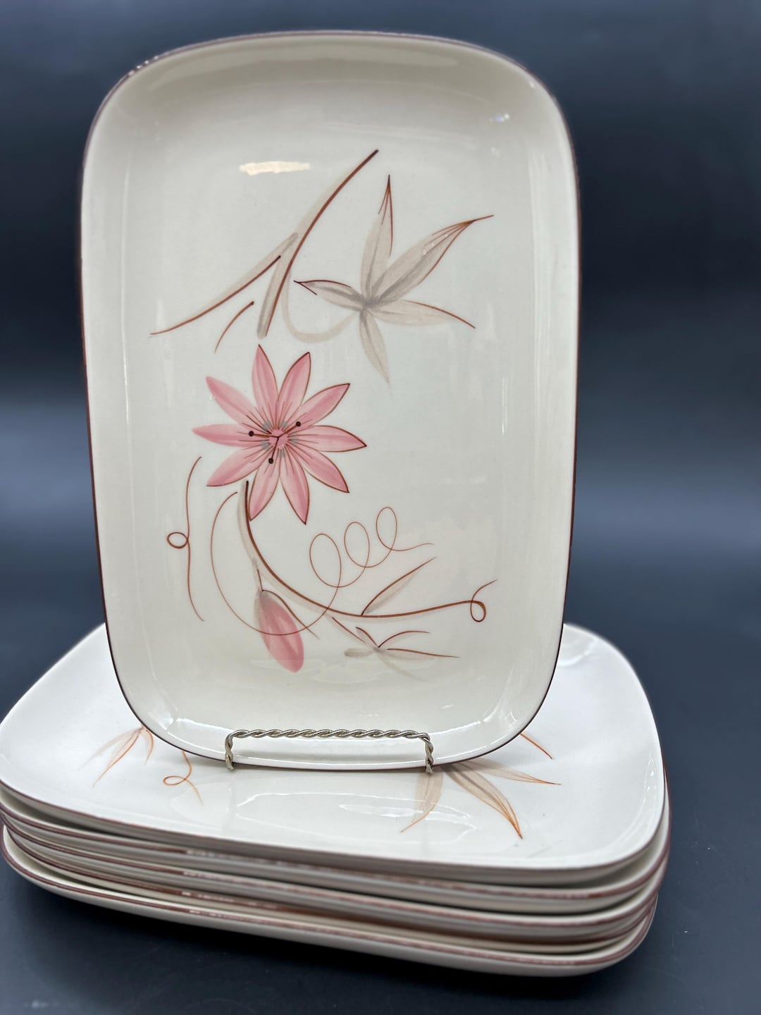 Vintage Winfield China Platters: MCM Pink Passion Flower, Set of 6 - Etsy