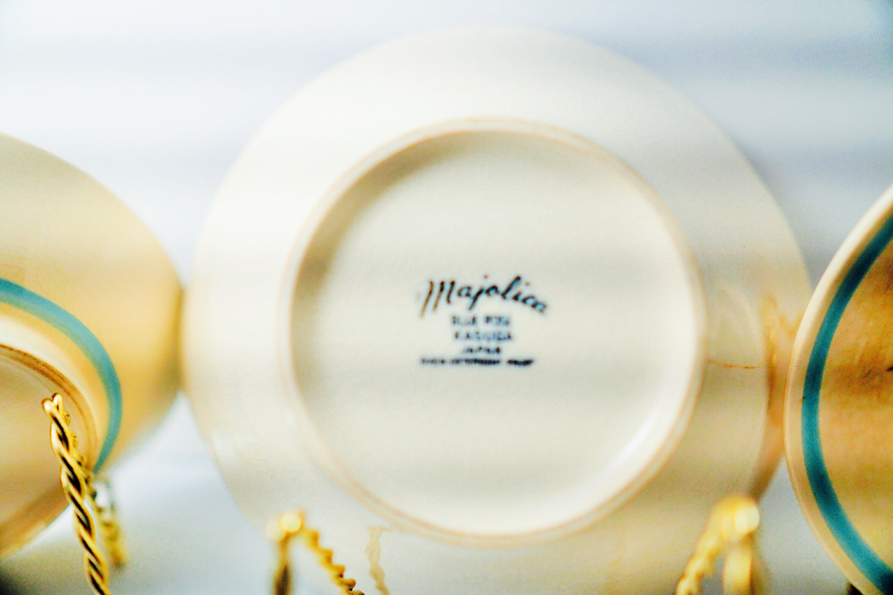 3pc Majolica Blue Rose Kasuga Plates | Etsy