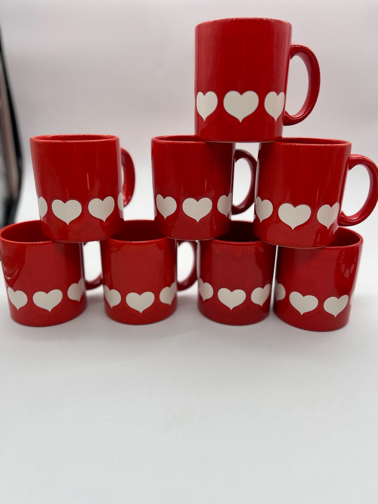 Waechtersbach Spain Germany Mugs Red & White Hearts Teapot Sugar Bowl ...