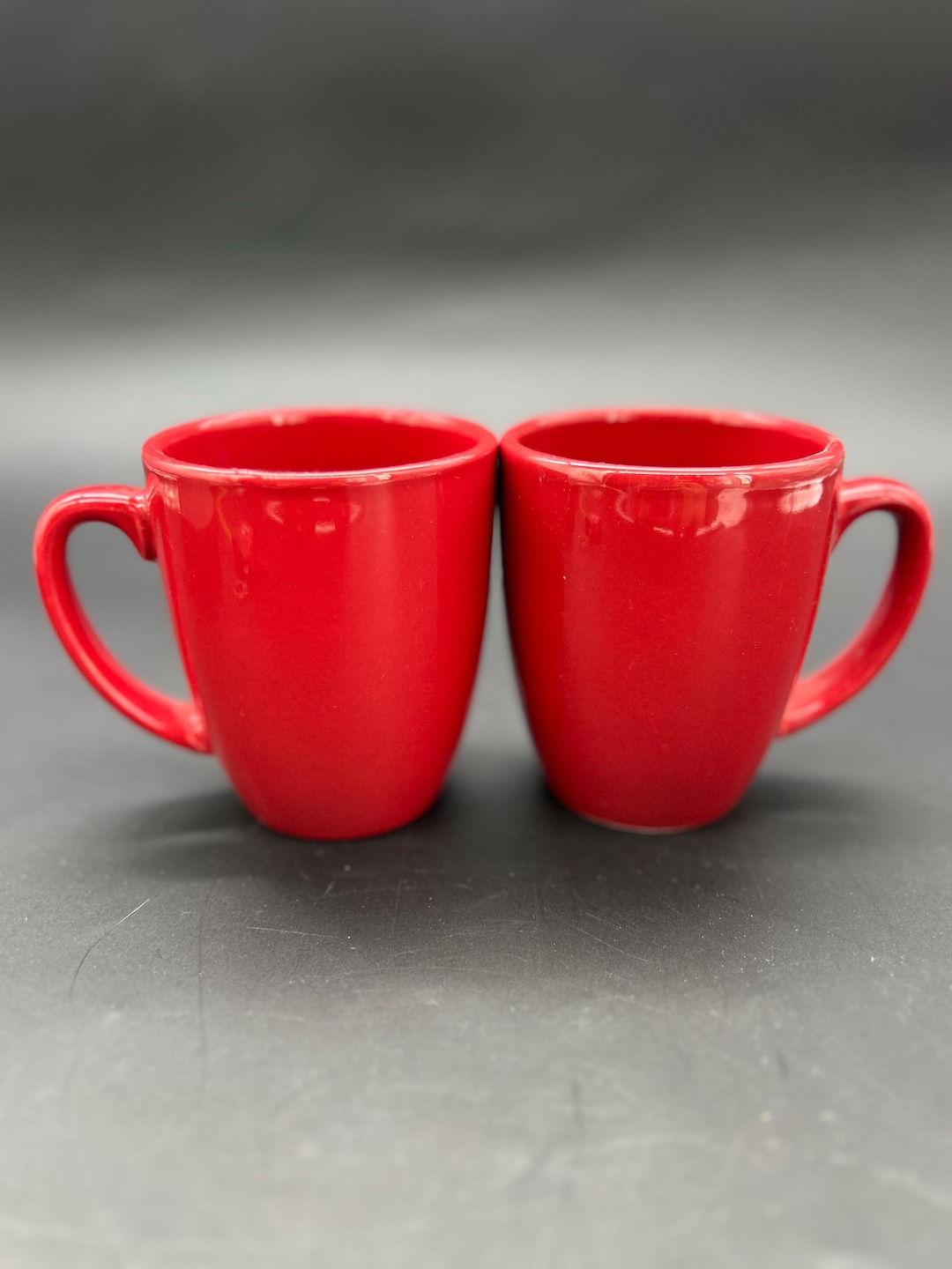 Corelle Coordinate STONEWARE Red Coffee Mugs Cups Set of Two EUC - Etsy