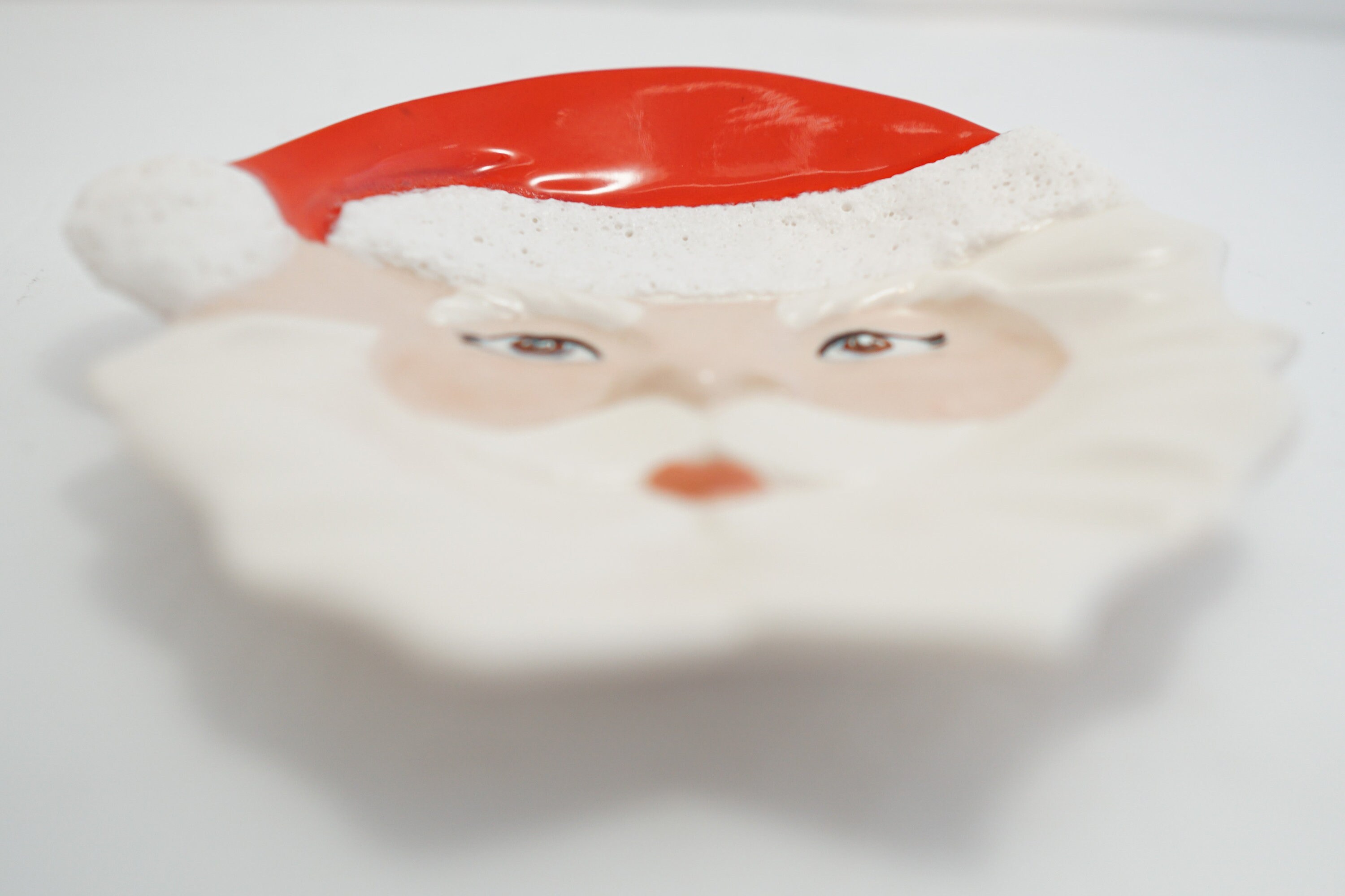 Vintagechristmas Ceramic Santa Candy Dish Plate Spoon Rest - Etsy
