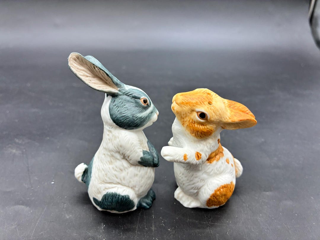 Franklin Mint Noah's Ark Bunny Rabbit Salt Pepper Shakers, 1987 Vintage ...
