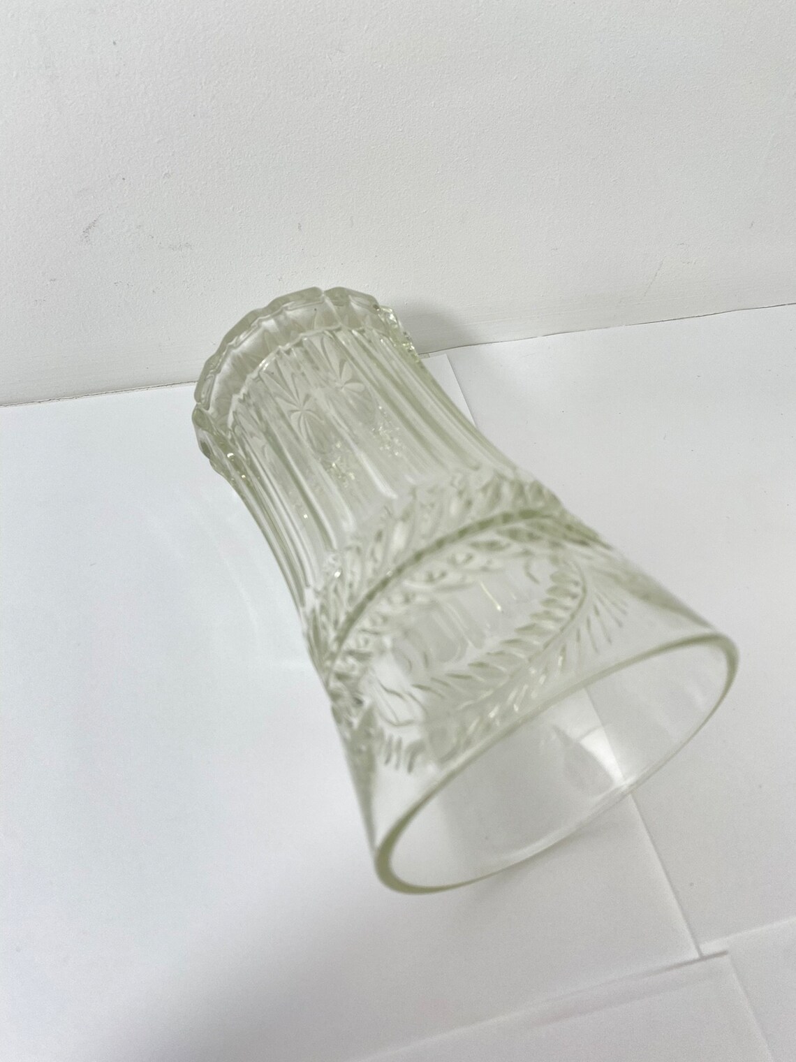 ANCHOR HOCKING Clear Laurel Cut Horizontal Band Ribbed Flared - Etsy