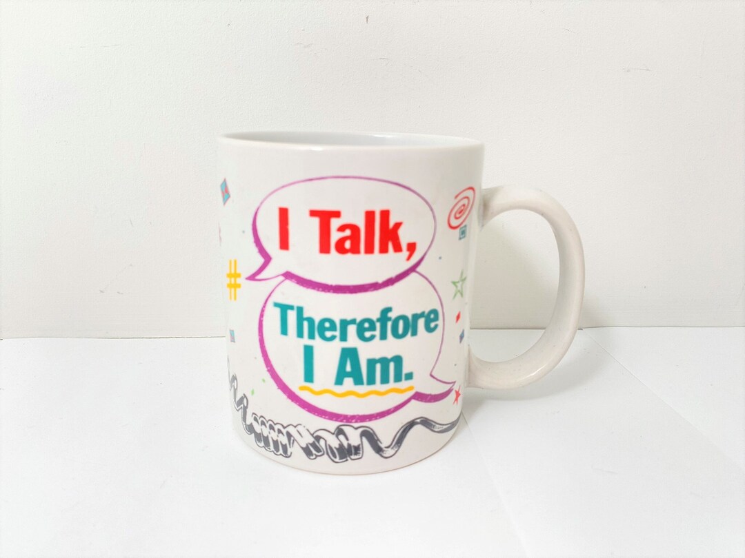 Vintage GANZ 90s Telephone Teen I Talk Thereore I Am Humor Funny Chatty ...