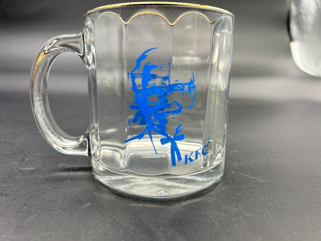 Vintage 12 Oz Clear Glass KFC Kentucky Fried Chicken Colonel Sanders ...