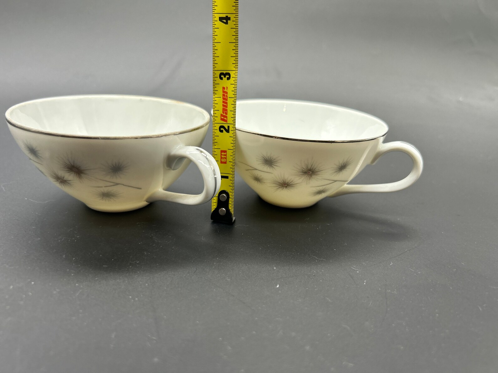 Set of 2 Creative Fine China Platinum Starburst 1014 Teacup - Etsy