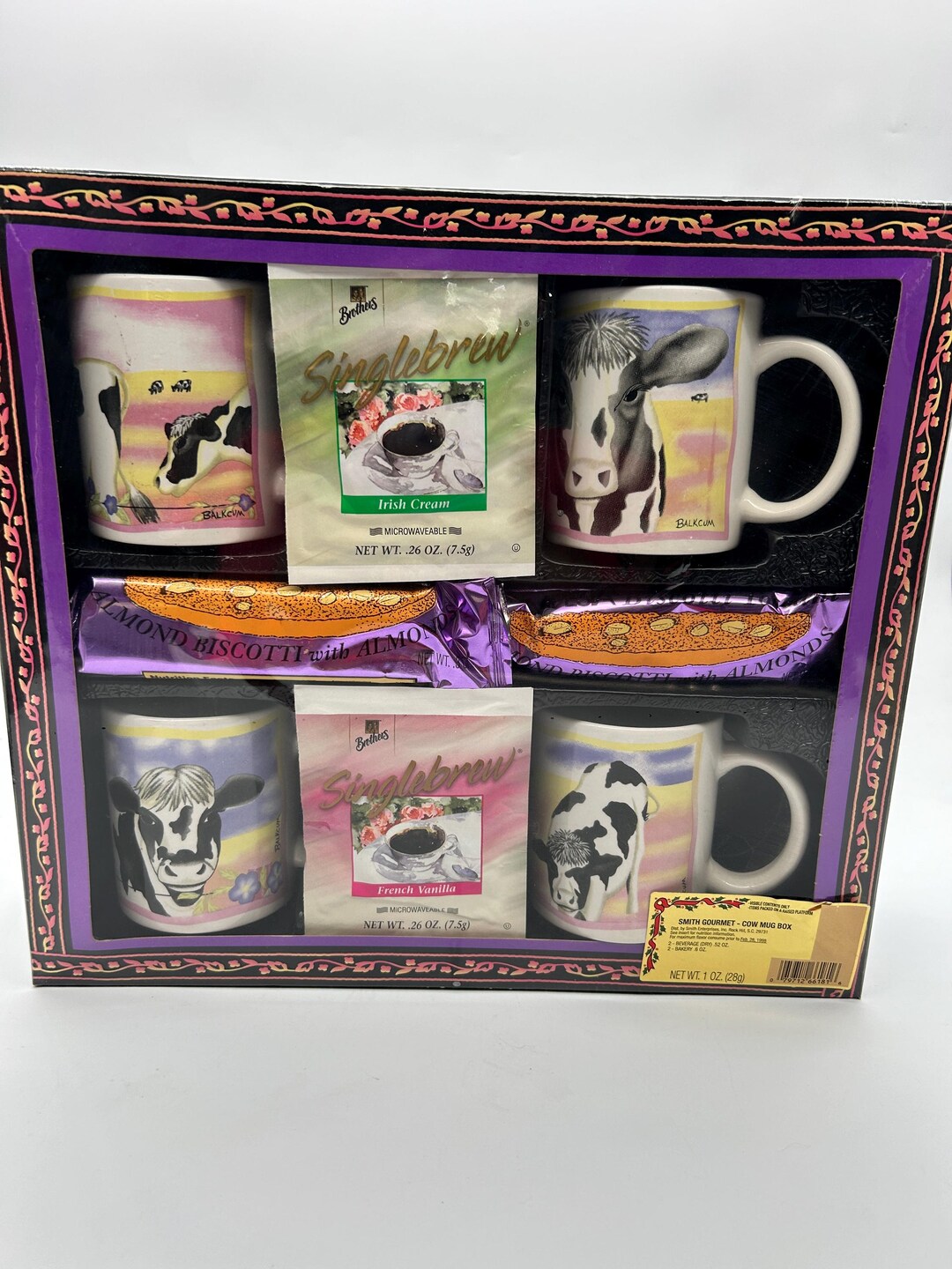 NEW Smith Gourmet Cow Balkcum Mug Box Coffee Tea Cups Collectible Y2K ...
