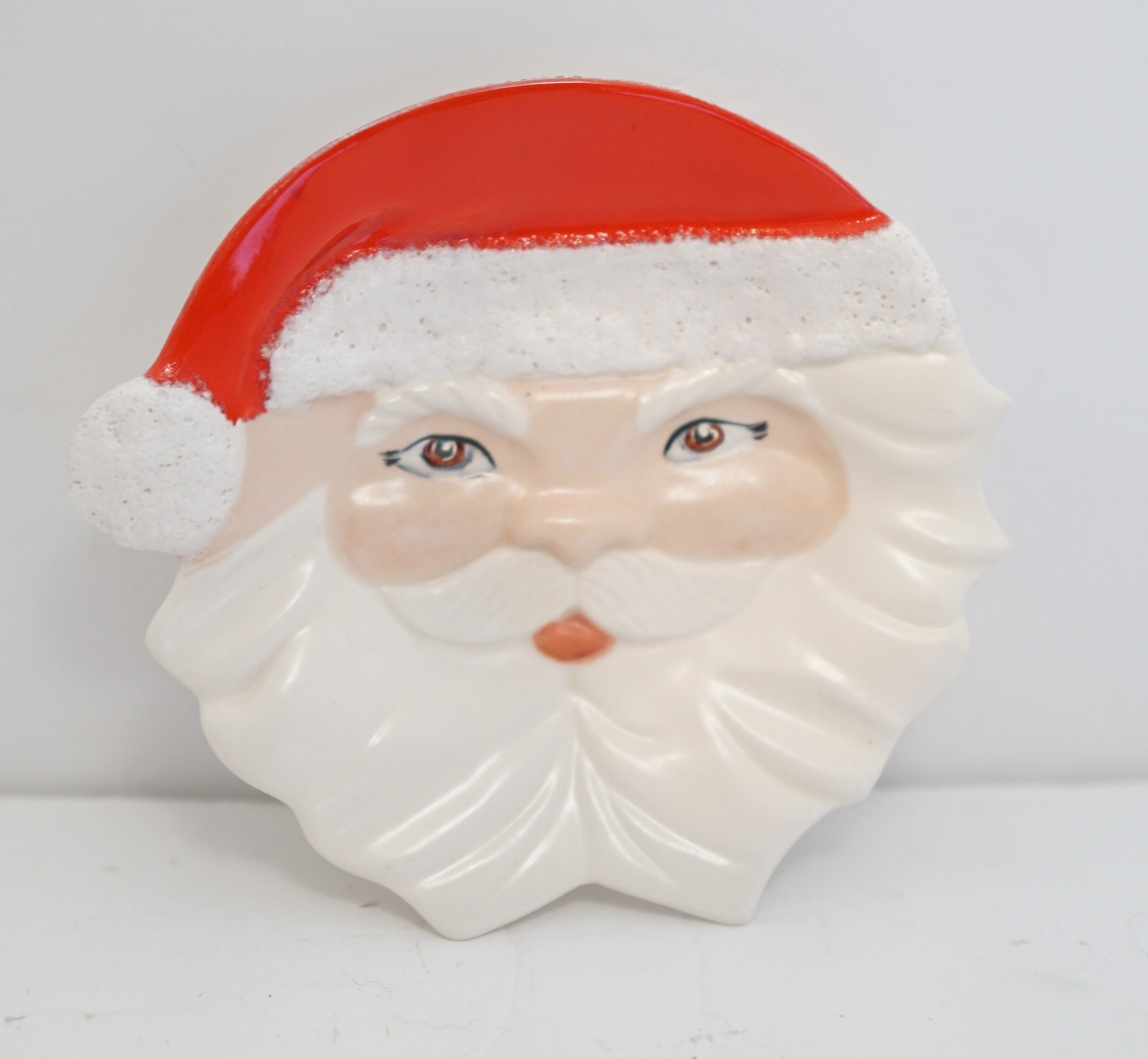VintageChristmas Ceramic Santa Candy Dish Plate Spoon Rest | Etsy