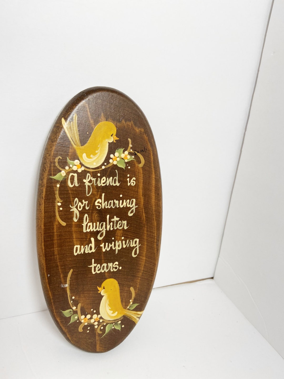 Vintage Wooden Friendship Wall Hanging Plaque Decor Mid Century - Etsy