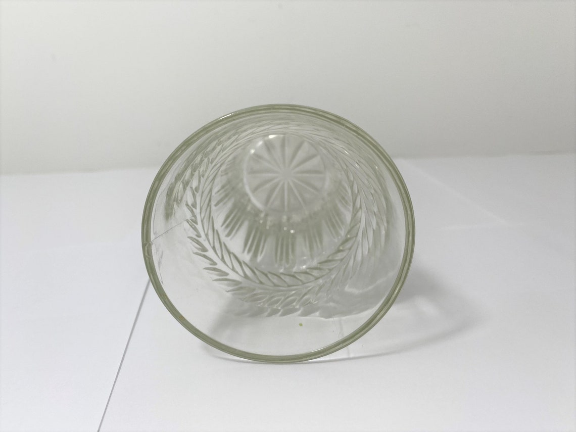 ANCHOR HOCKING Clear Laurel Cut Horizontal Band Ribbed Flared - Etsy
