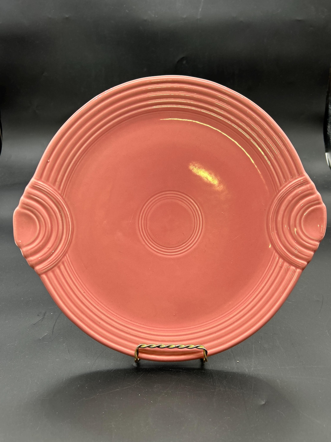 Fiesta Fiestaware Pink Handled Cake Plate 12" - Etsy