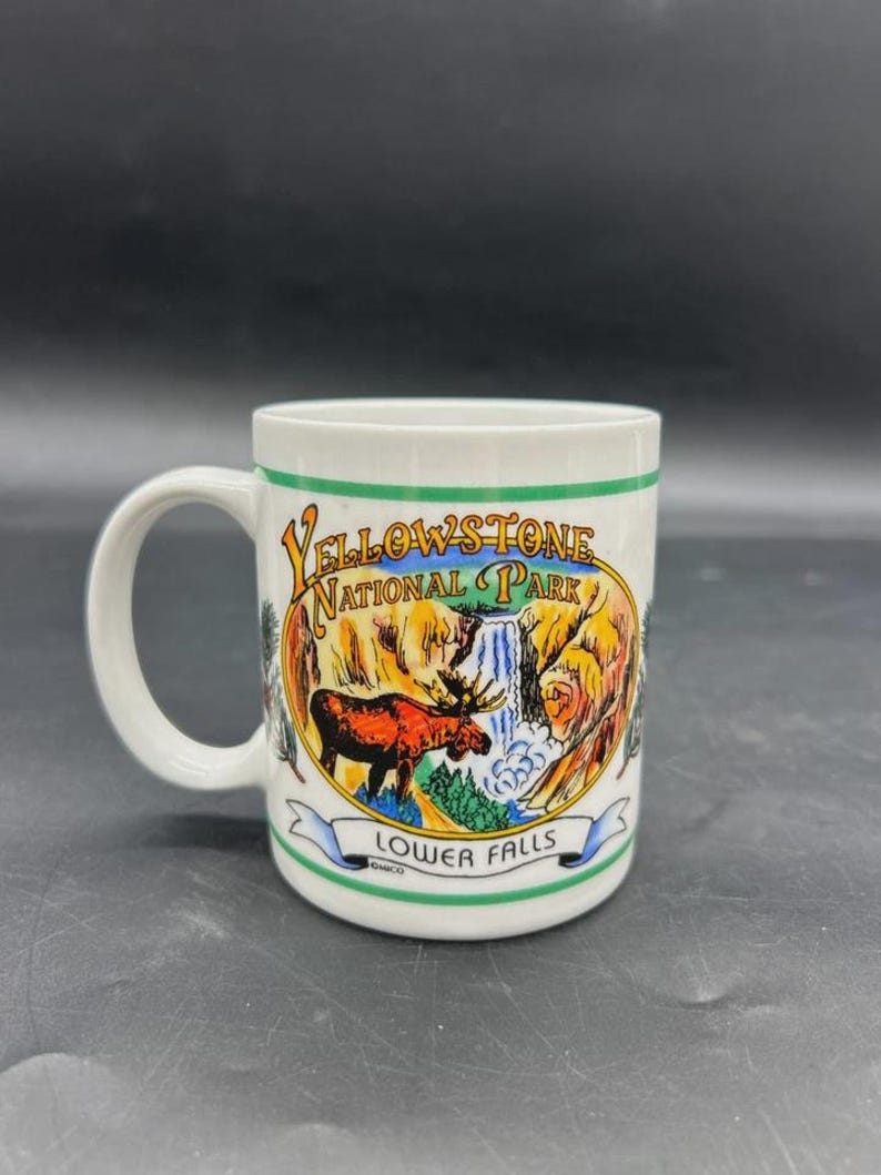 Vintage Yellowstone National Park Coffee Mug: Lower Falls Moose ...