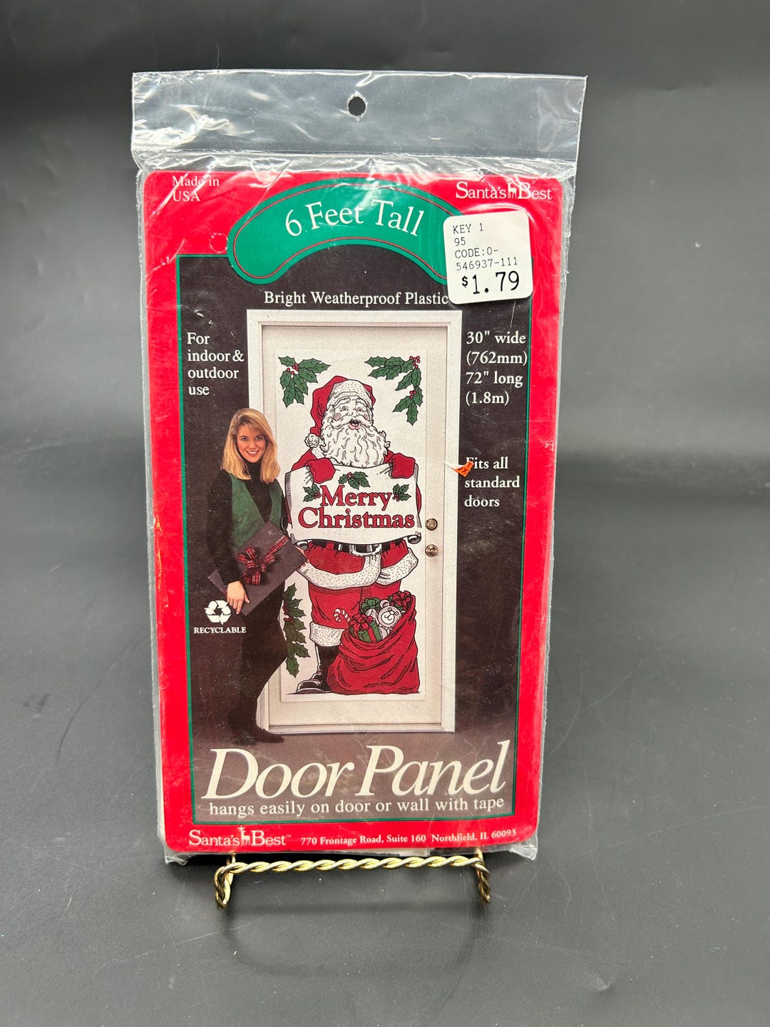 New Vintage Christmas Door Panel SANTA MERRY CHRISTMAS Decoration Cover ...