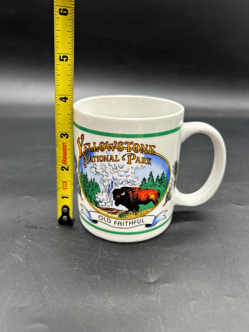 Vintage Yellowstone National Park Coffee Mug: Lower Falls Moose ...