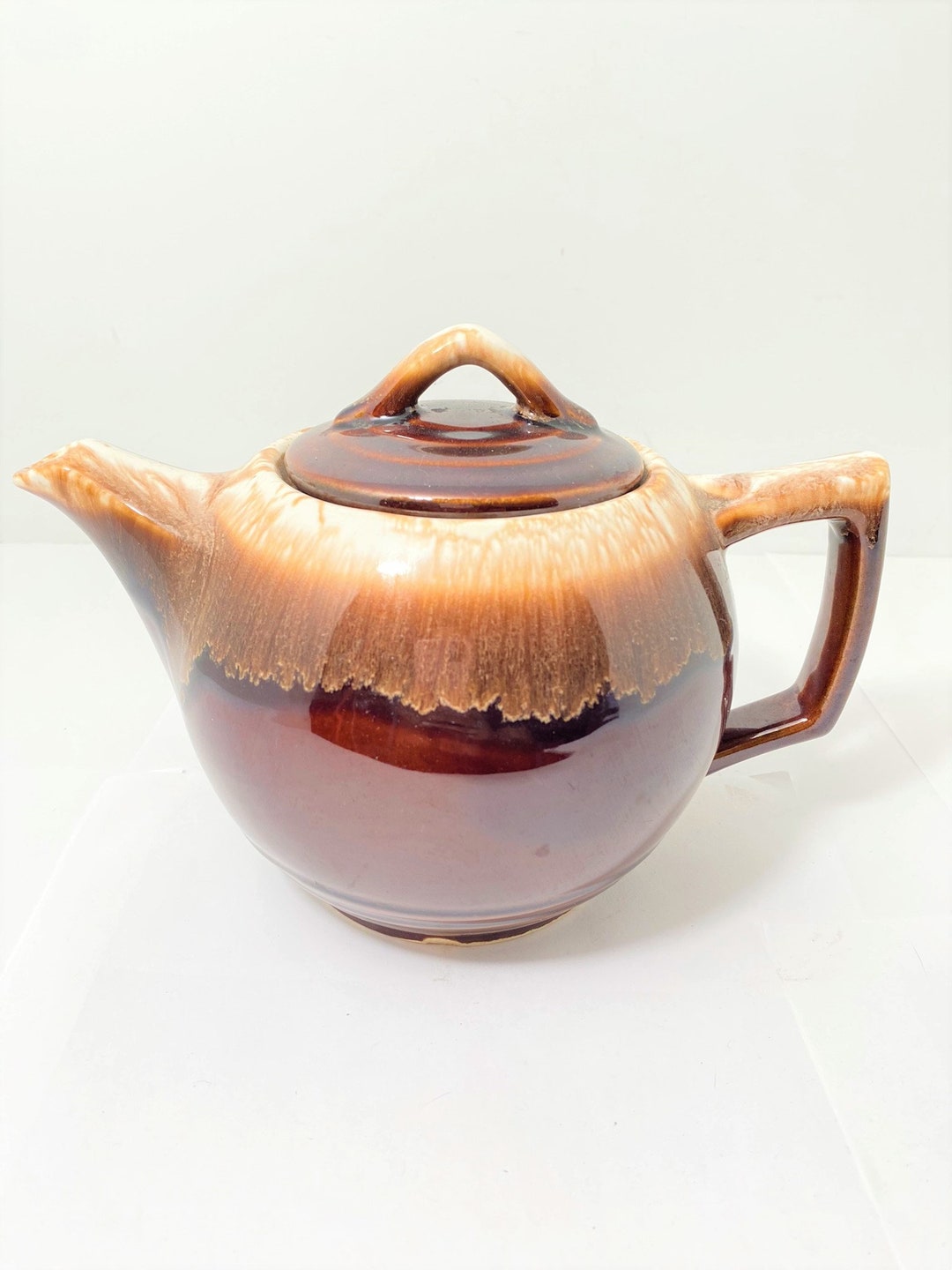 Mccoy Brown Drip Glaze Teapot Covered Lid Vintage Ceramic Pottery 140 ...