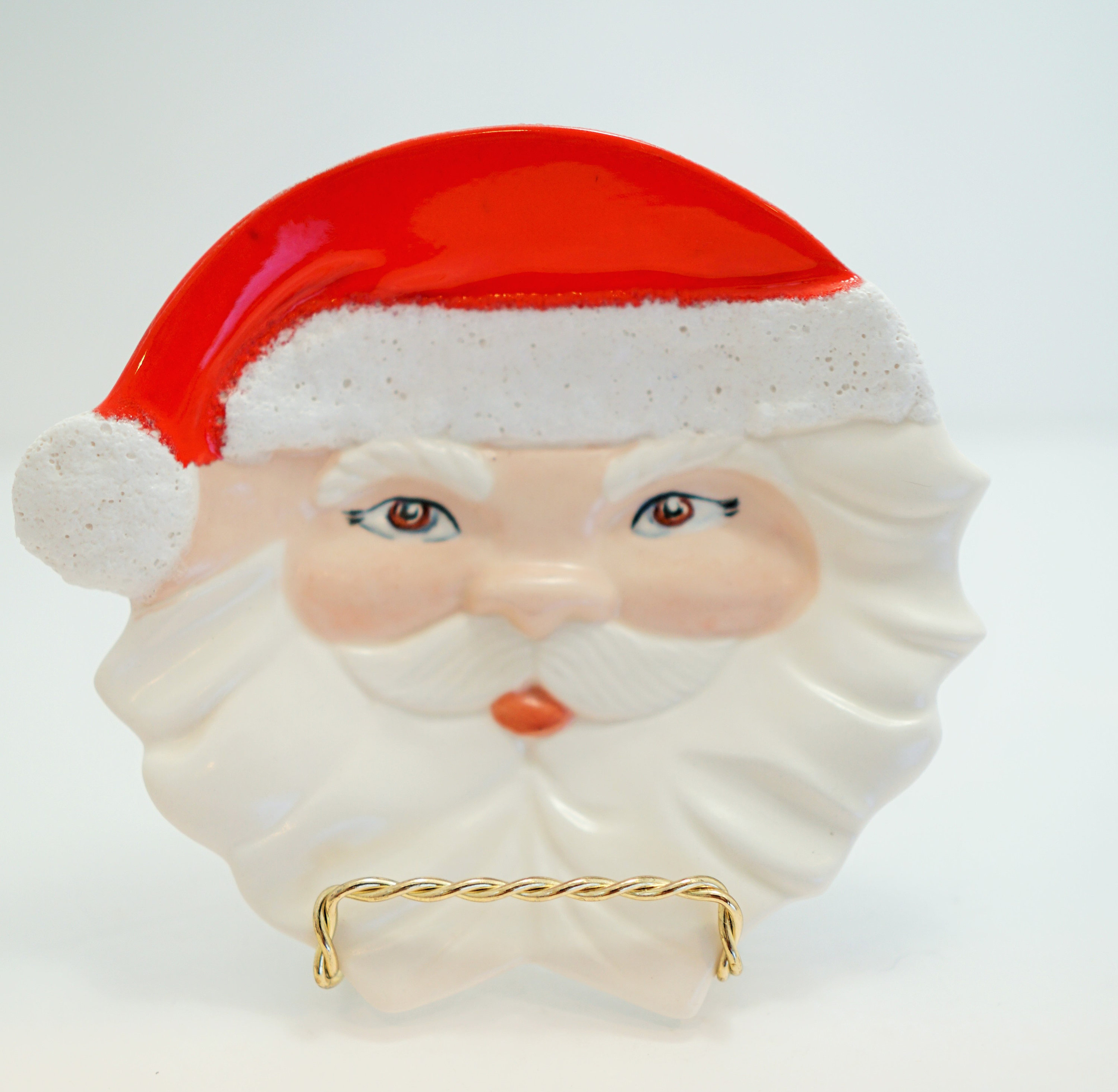 Vintagechristmas Ceramic Santa Candy Dish Plate Spoon Rest - Etsy