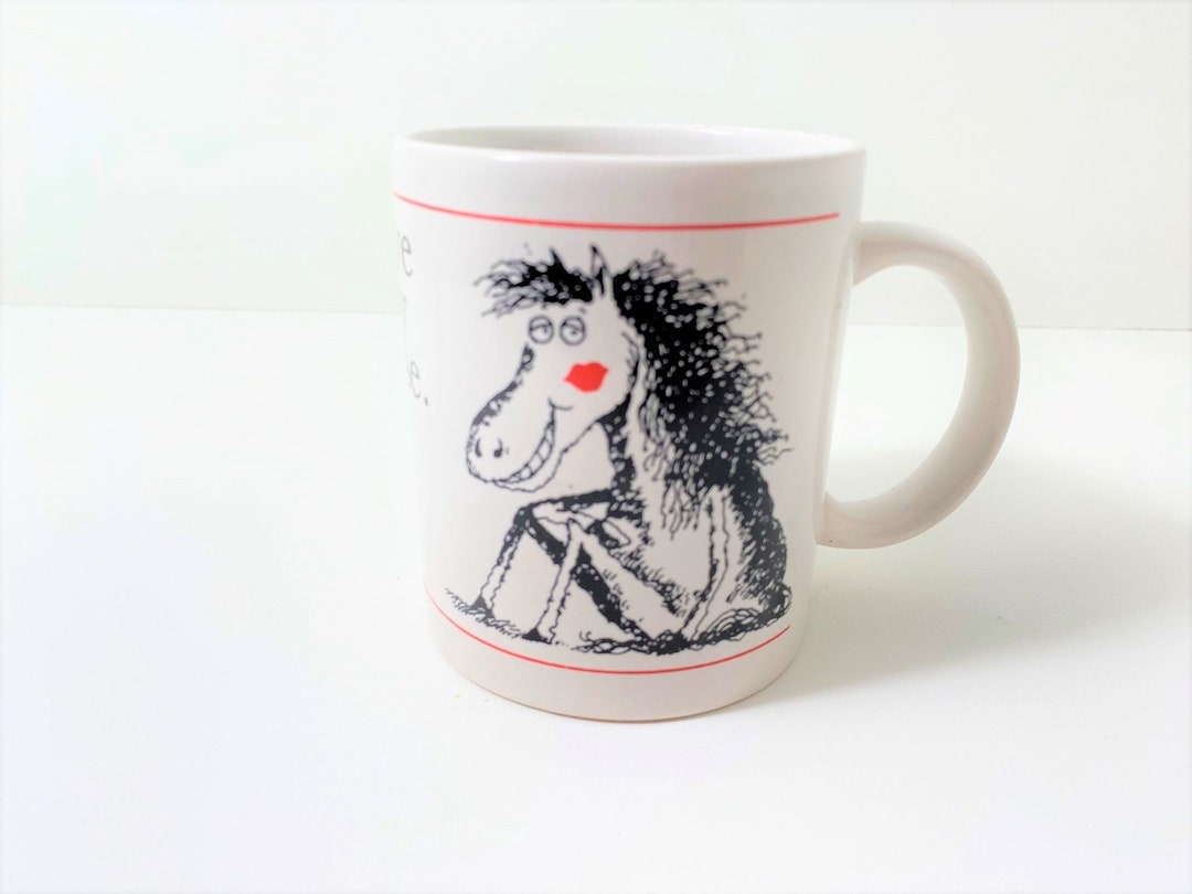 Vintage 1989 'I Love My Horse' Mug: Jared D Lee Cartoon - Etsy