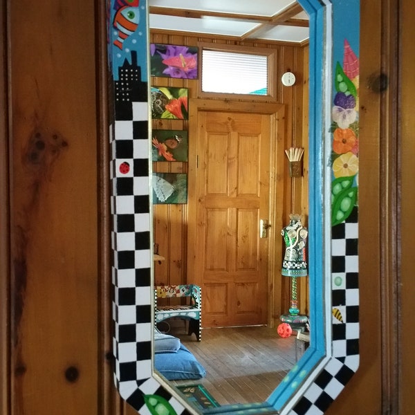 Hand Painted Mirror - Etsy
