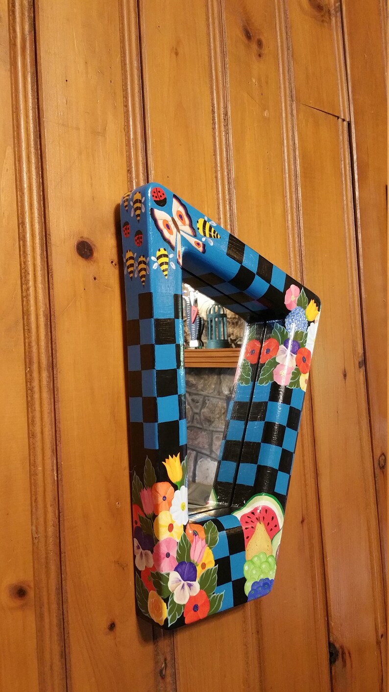 A Whimsical Wonky Unique and Colourful Mirror - Etsy
