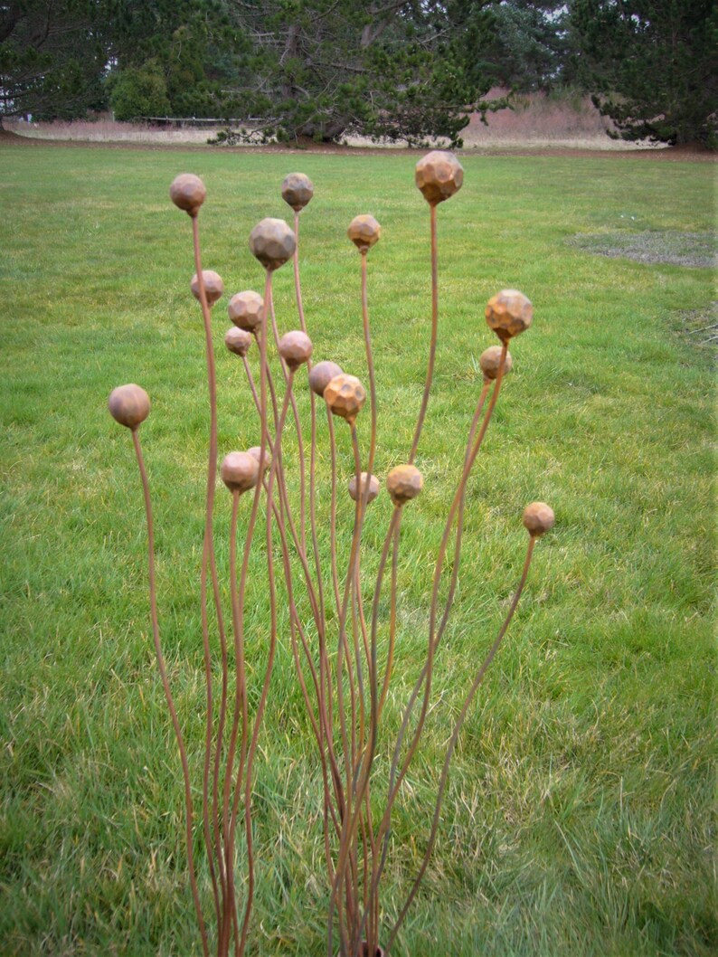 Forged Hammered Ball Flowers - Etsy