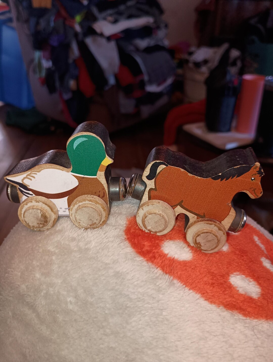 Maple Landmark Nametrains Darrell Duck and Horse, a Wooden Magnetic Toy ...