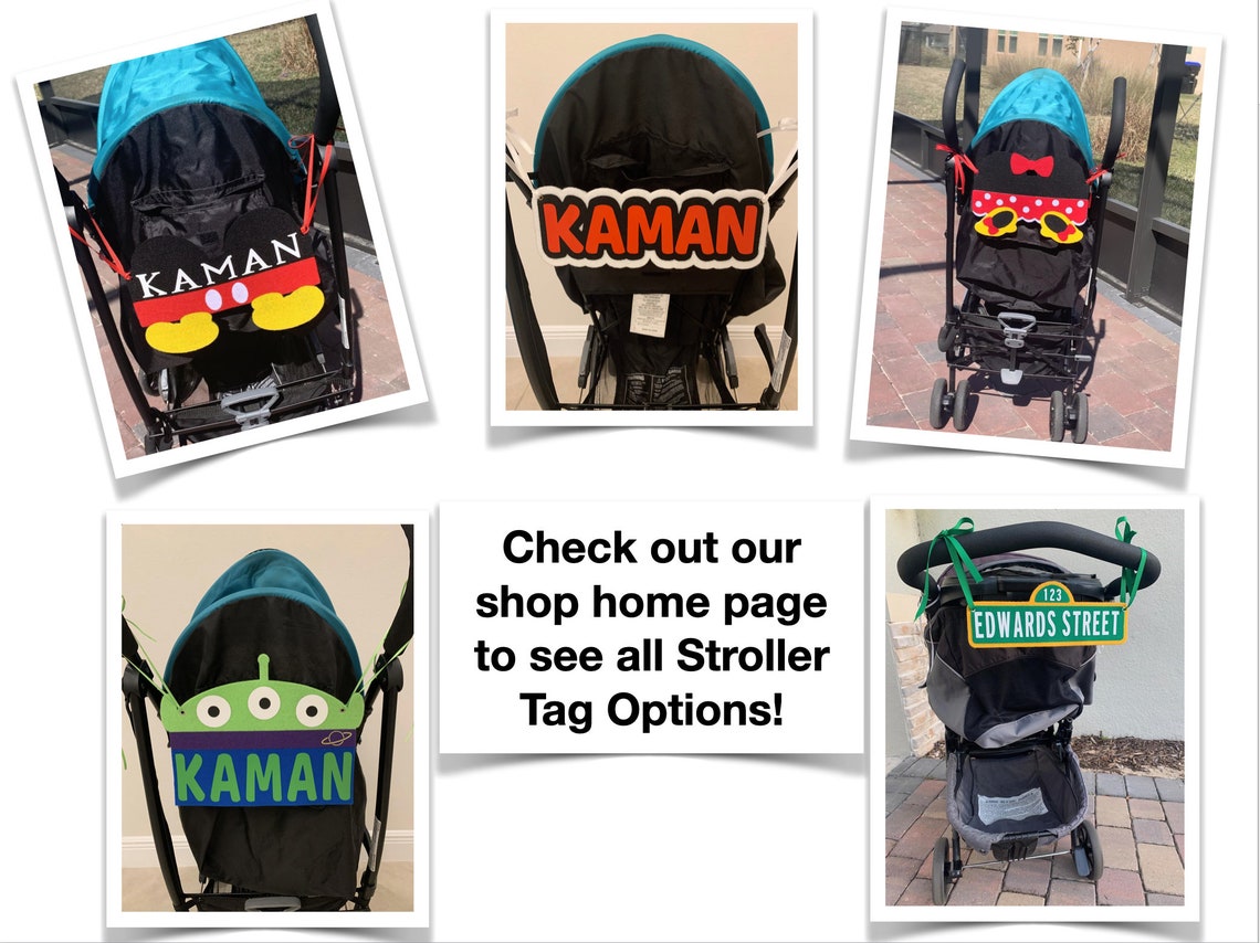 Mickey Disney Theme Stroller Tag Custom Personalized - Etsy